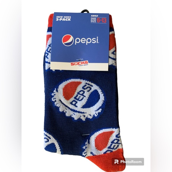 Pepsi | Underwear & Socks | New Pepsi 3 Pair Crew Socks Size 63 By ...